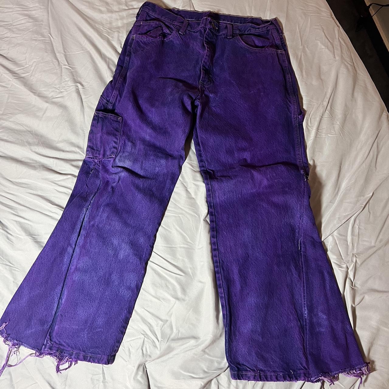 Reworked dyed purple jeans - Depop