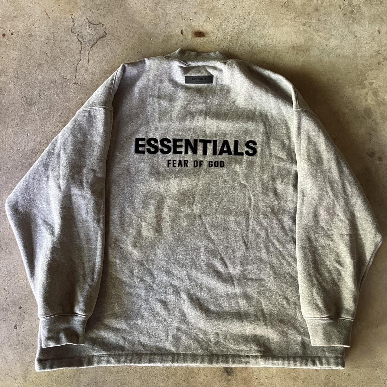 new large essentials fear of god crewneck dm to... - Depop