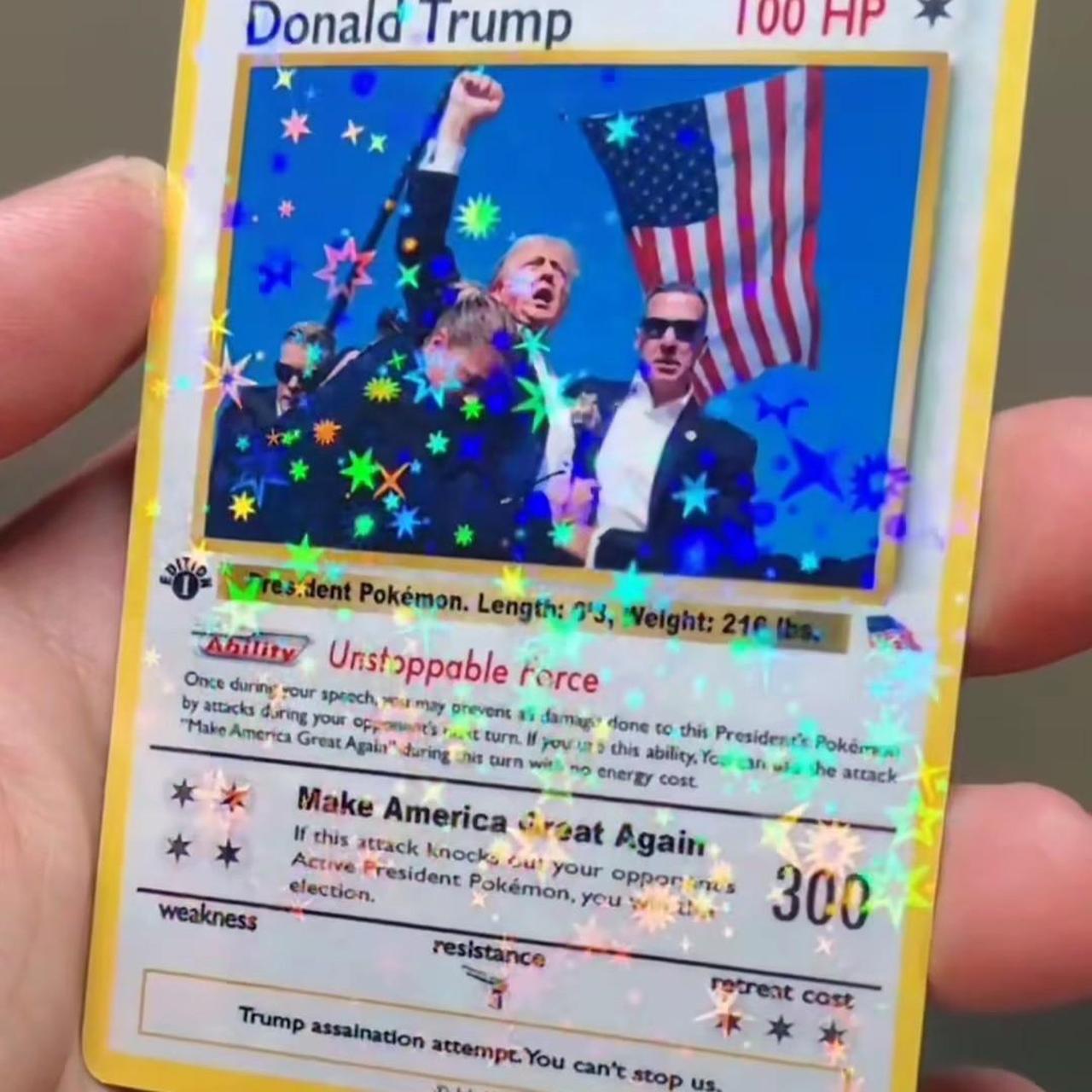 Trump Attempt - Pokemon Custom Card - Donald Trump 2024 - Depop