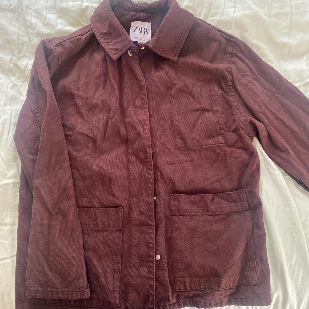 Brown utility jacket Zara - Depop