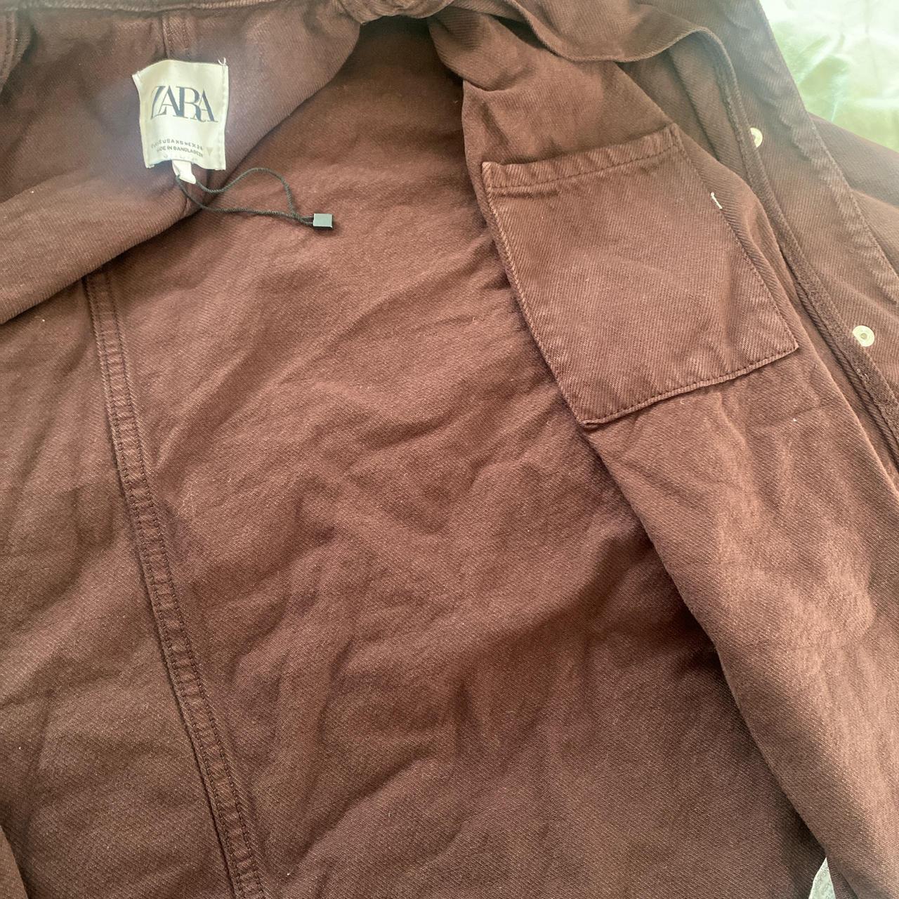 Brown utility jacket Zara - Depop