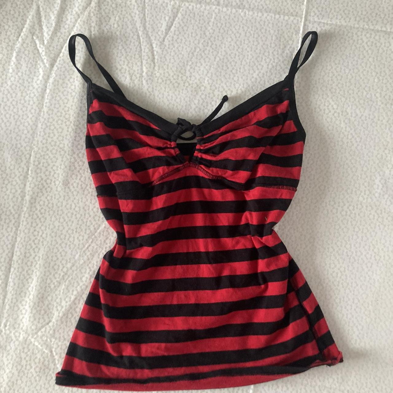 Black and red striped tank top #grunge | Depop