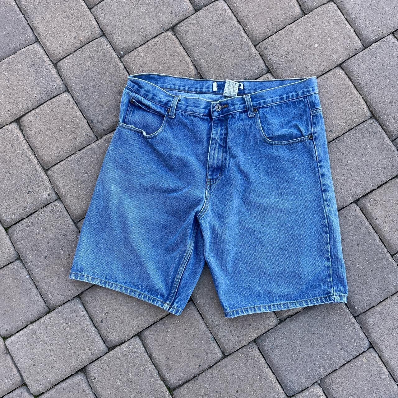 Blue faded glory jorts Cooties jorts Sick custom 8... - Depop