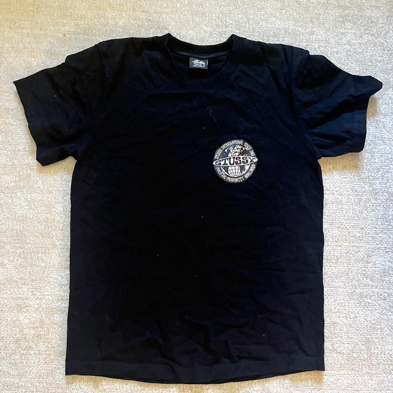 Stussy t shirt worn slightly size small cool ass grapic - Depop