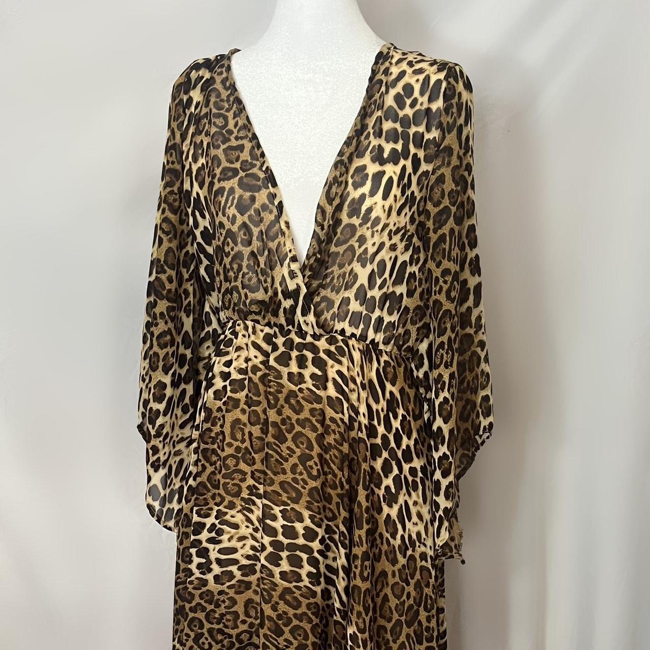 LONG CHEETAH PRINT DRESS Long Cheetah Print Dress... - Depop