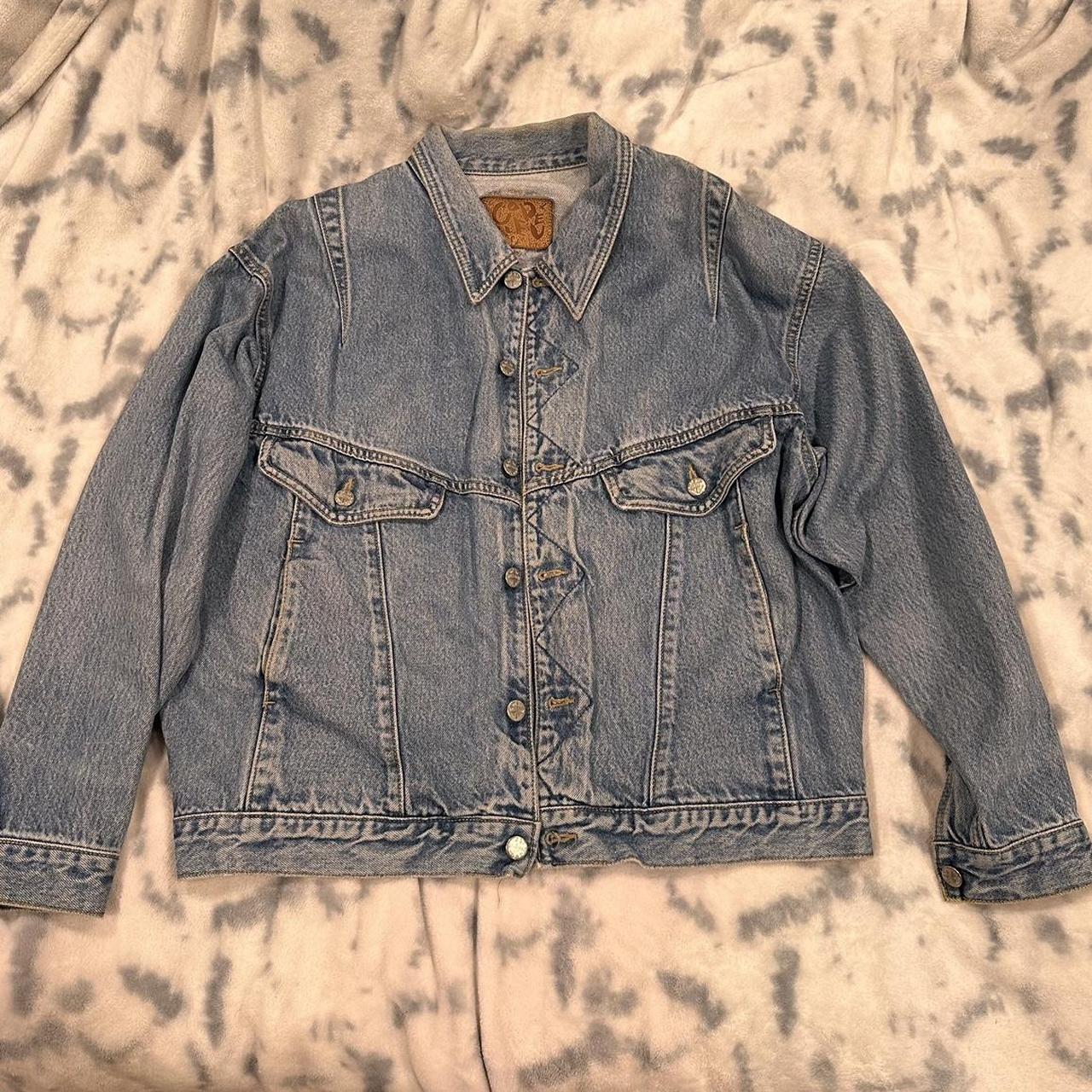 code bleu denim jacket, fits oversized for m-L,... - Depop