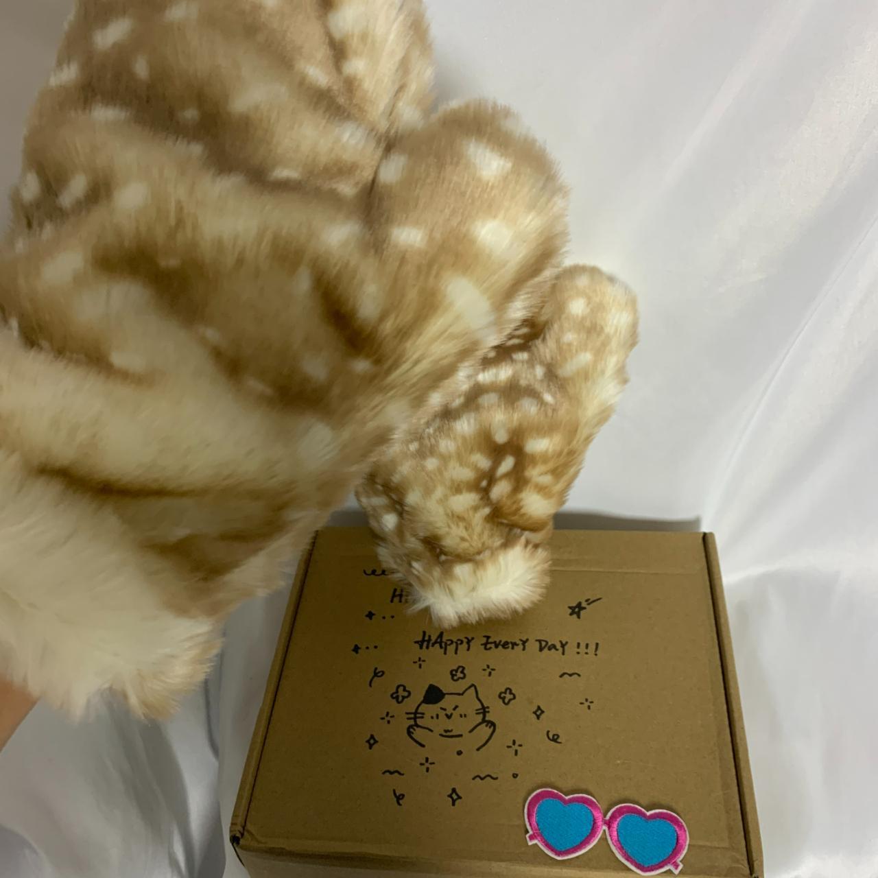 Y2k style women’s fawn print gloves, winter hands... | Depop