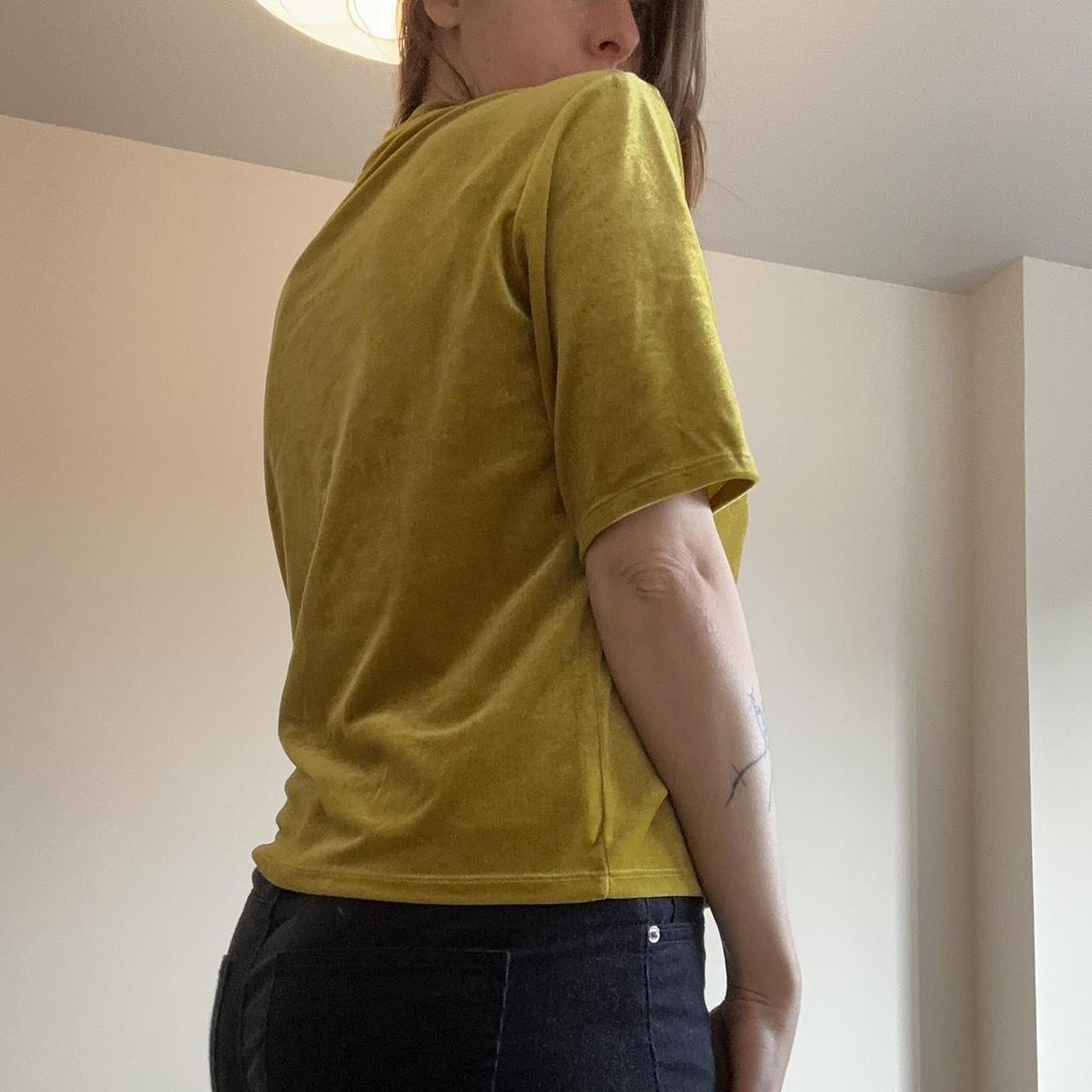 Velvet yellow top - Colour yellow / kaki / gold... - Depop