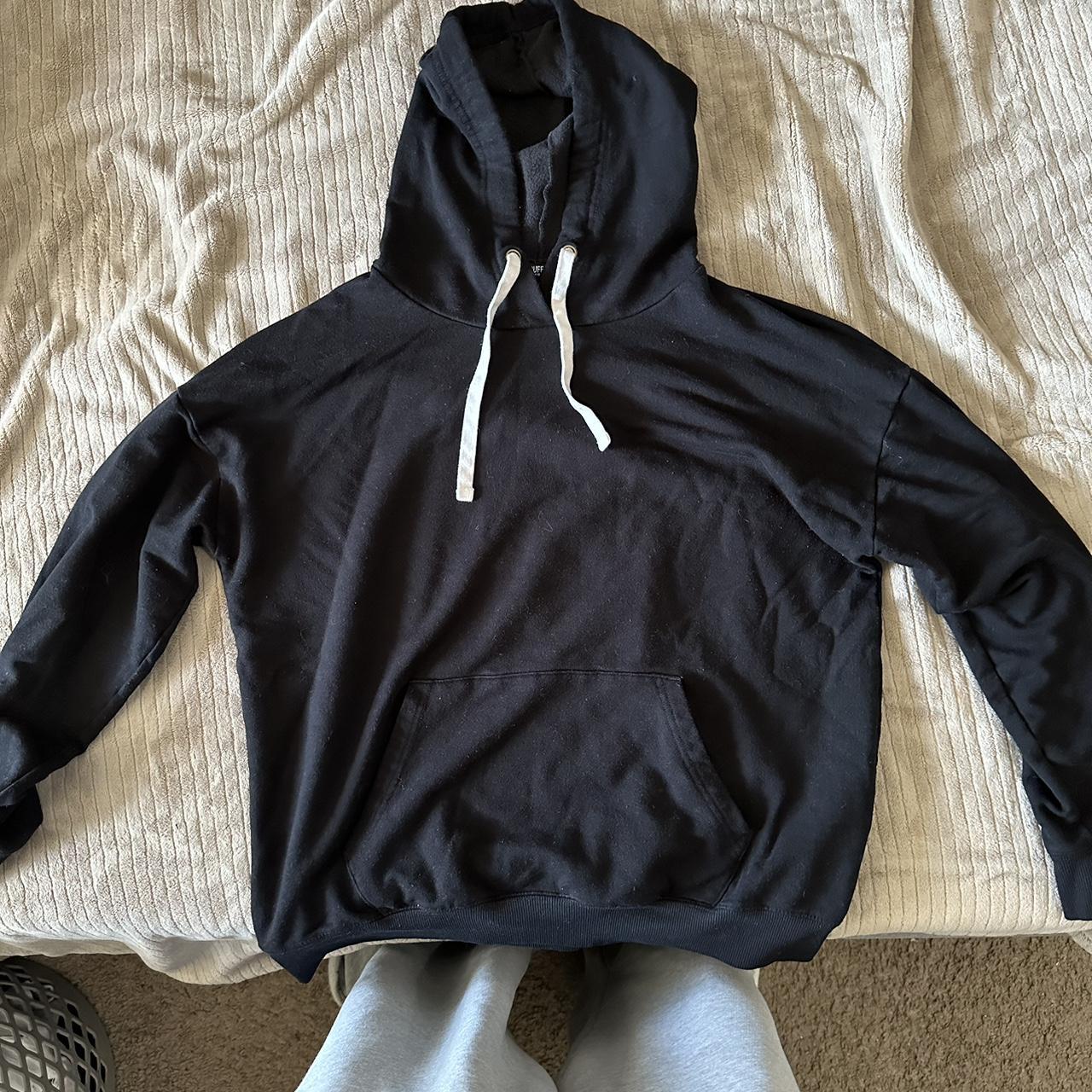 BASIC BLACK HOODIE SIZE MEDIUM DM BEFORE BUYING - Depop