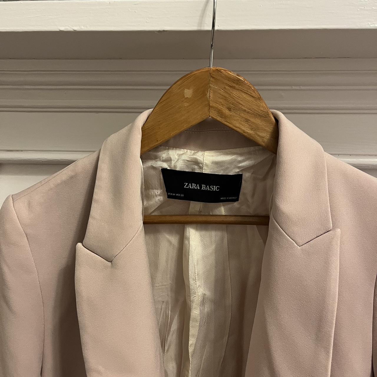 Women’s pink zara blazer some marks and taken our... - Depop