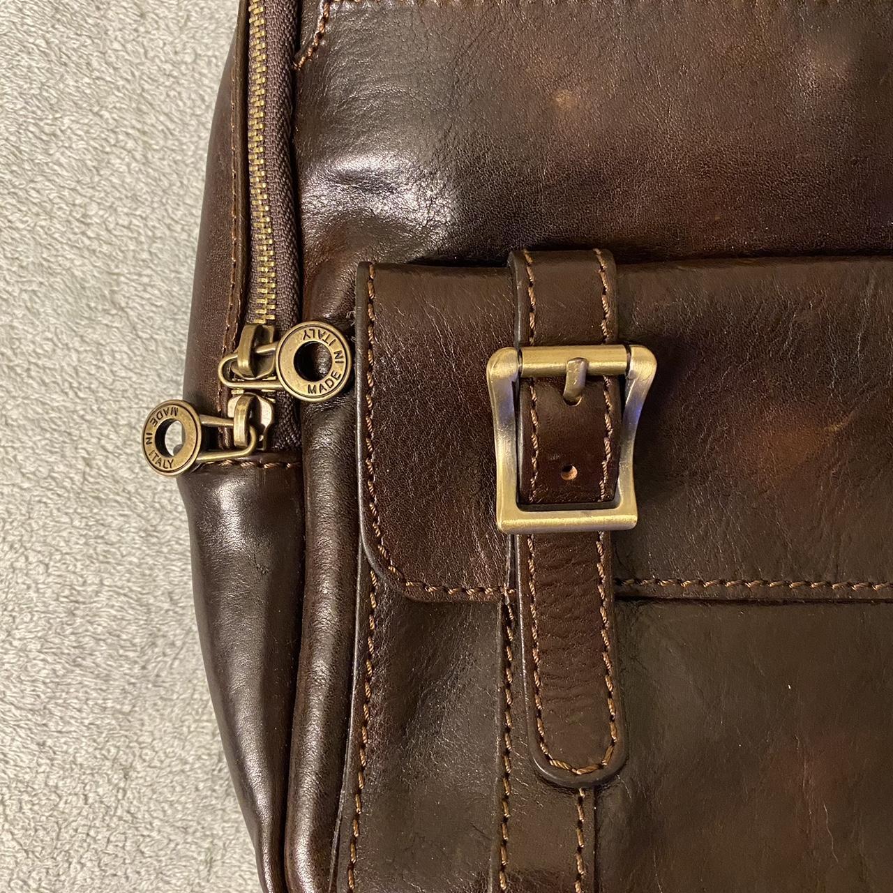 New Genuine Brown Leather Adjustable Backpack Vera... - Depop