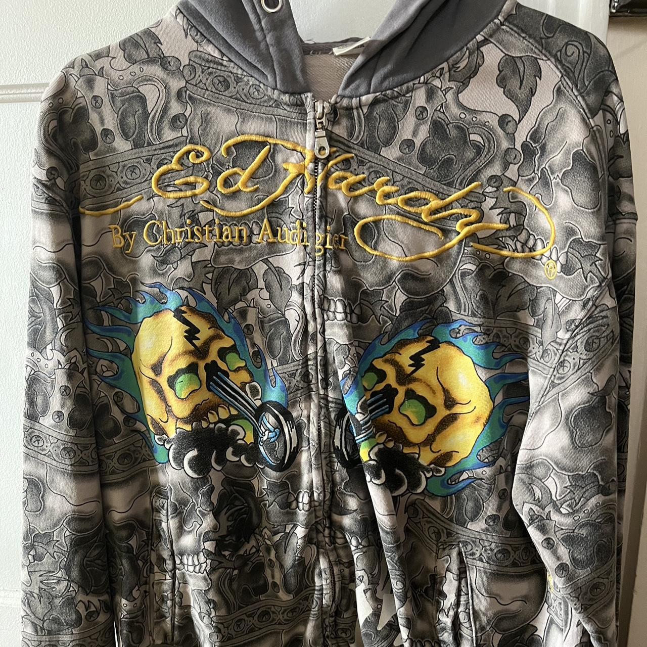 Vintage Ed hardy hoodie A couple holes and tears on... - Depop