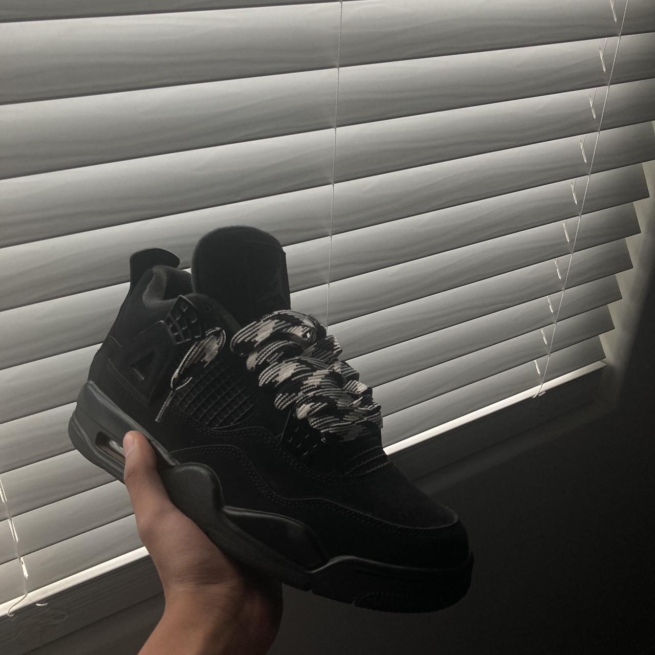 Jordan 4 “Black Cat” Has alt laces on for the... - Depop