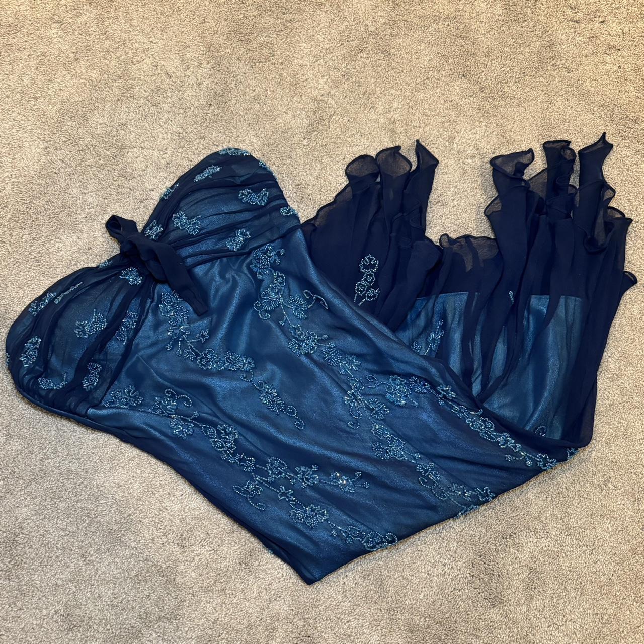 Vintage beautiful blue beaded scala dress! THIS IS... | Depop