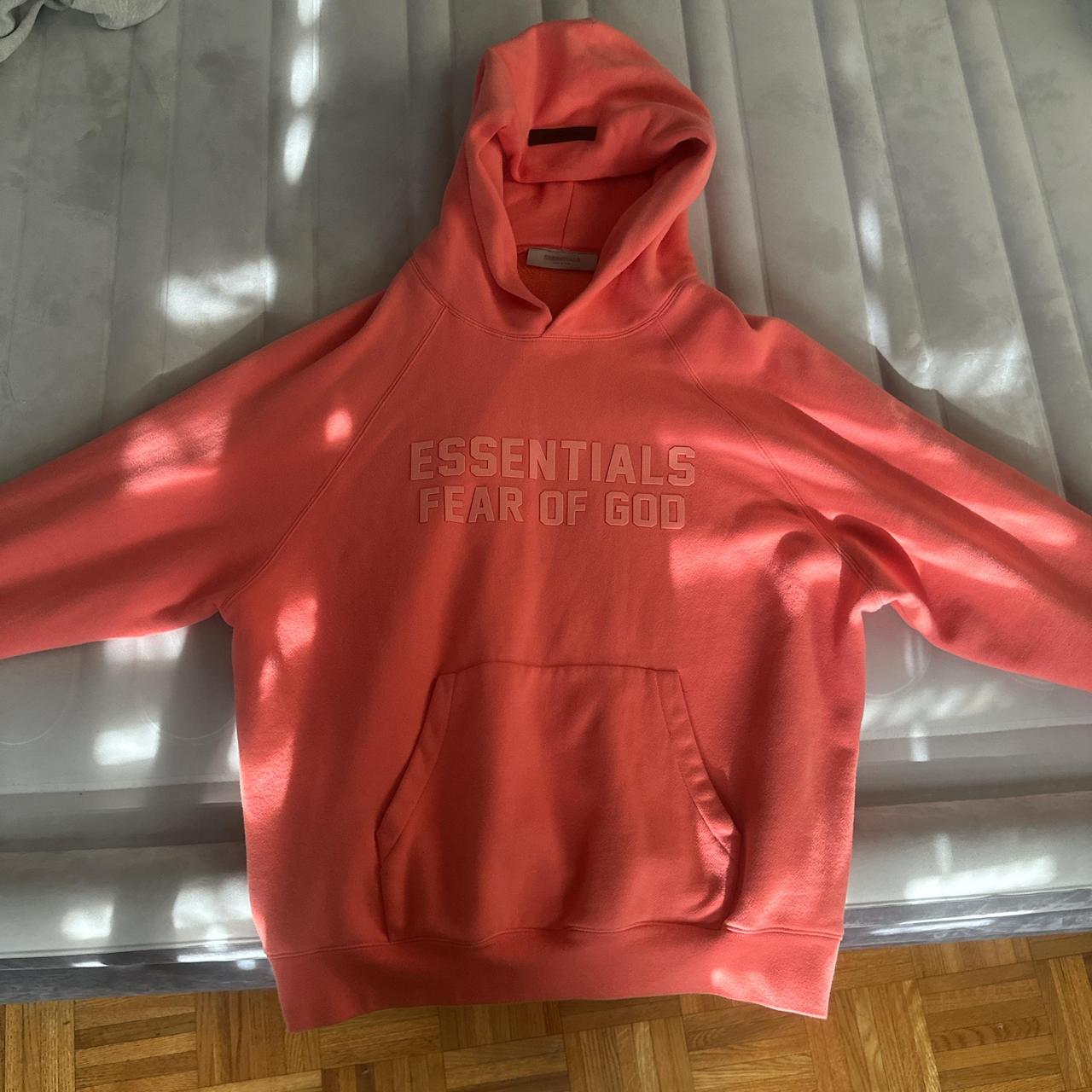 Fear of God Essentials peach hoodie | Depop