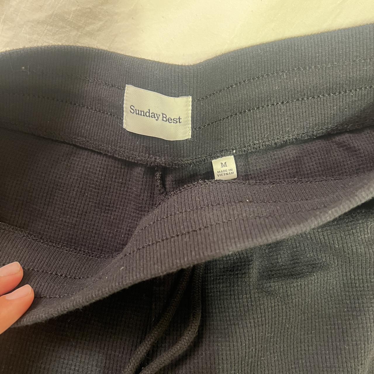 Aritzia Sunday best black mini waffle knit flare... - Depop