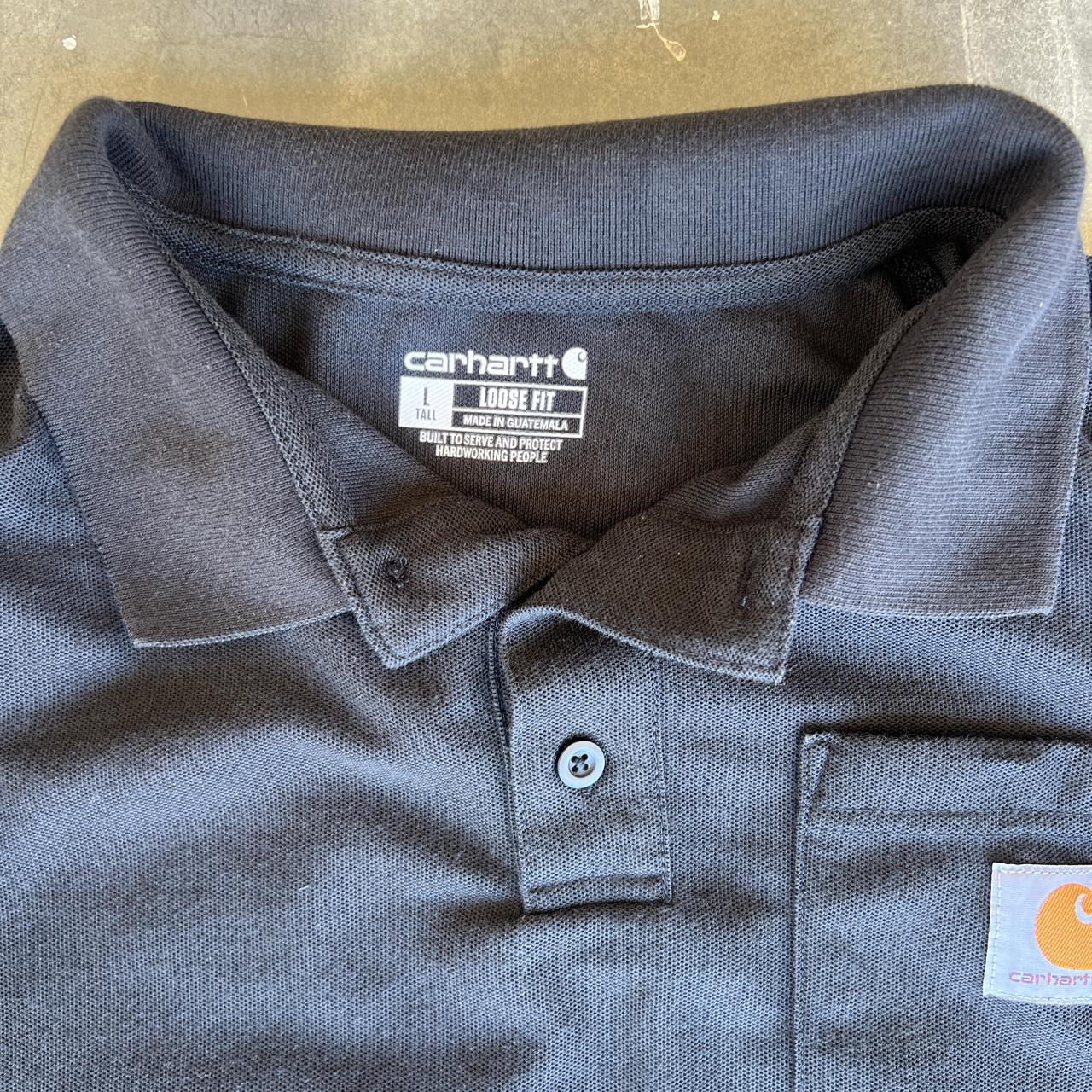 Men’s black Carhartt work polo shirt black Like new... - Depop