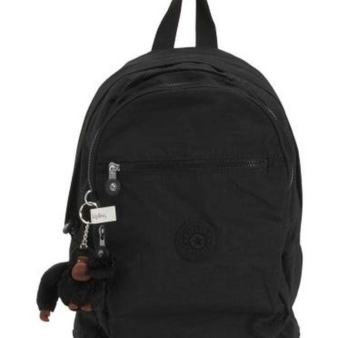 Black medium sized kipling backpack with monkey new... - Depop