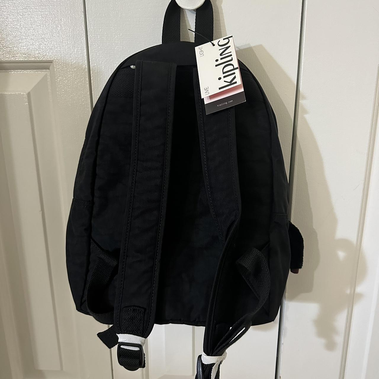 Black medium sized kipling backpack with monkey new... - Depop