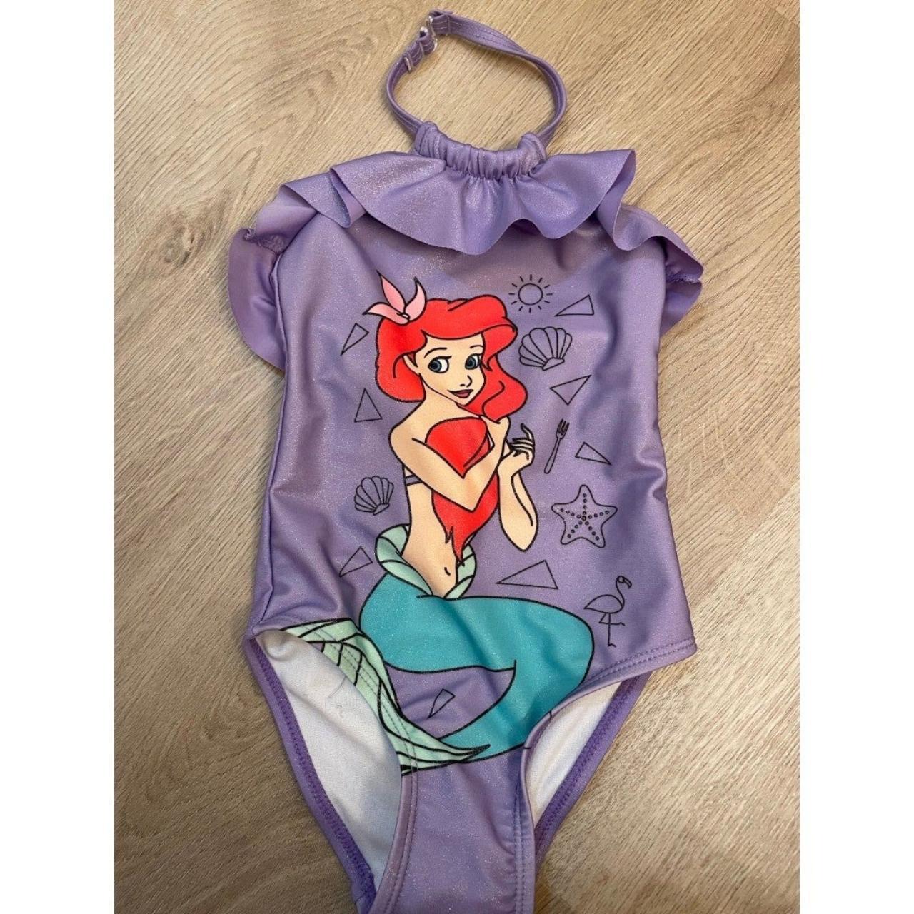 Disney little mermaid swimsuit for girls. Halter top... - Depop