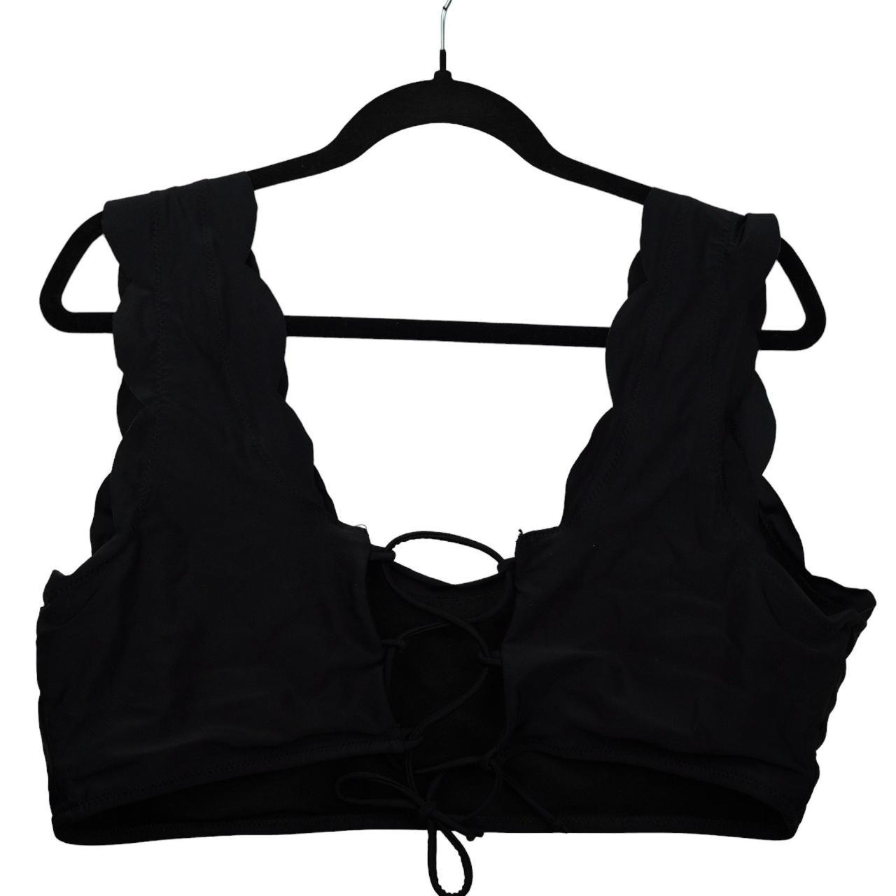 Stylish black lace-up crop top by Shein, designed... - Depop