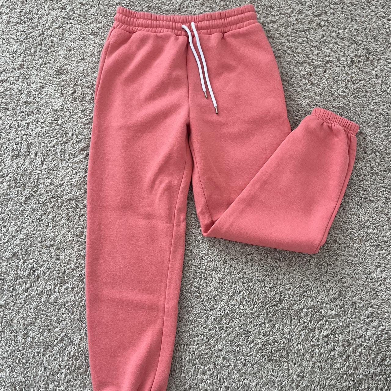Pink Rasberry Sweats Full Length with draw string... - Depop