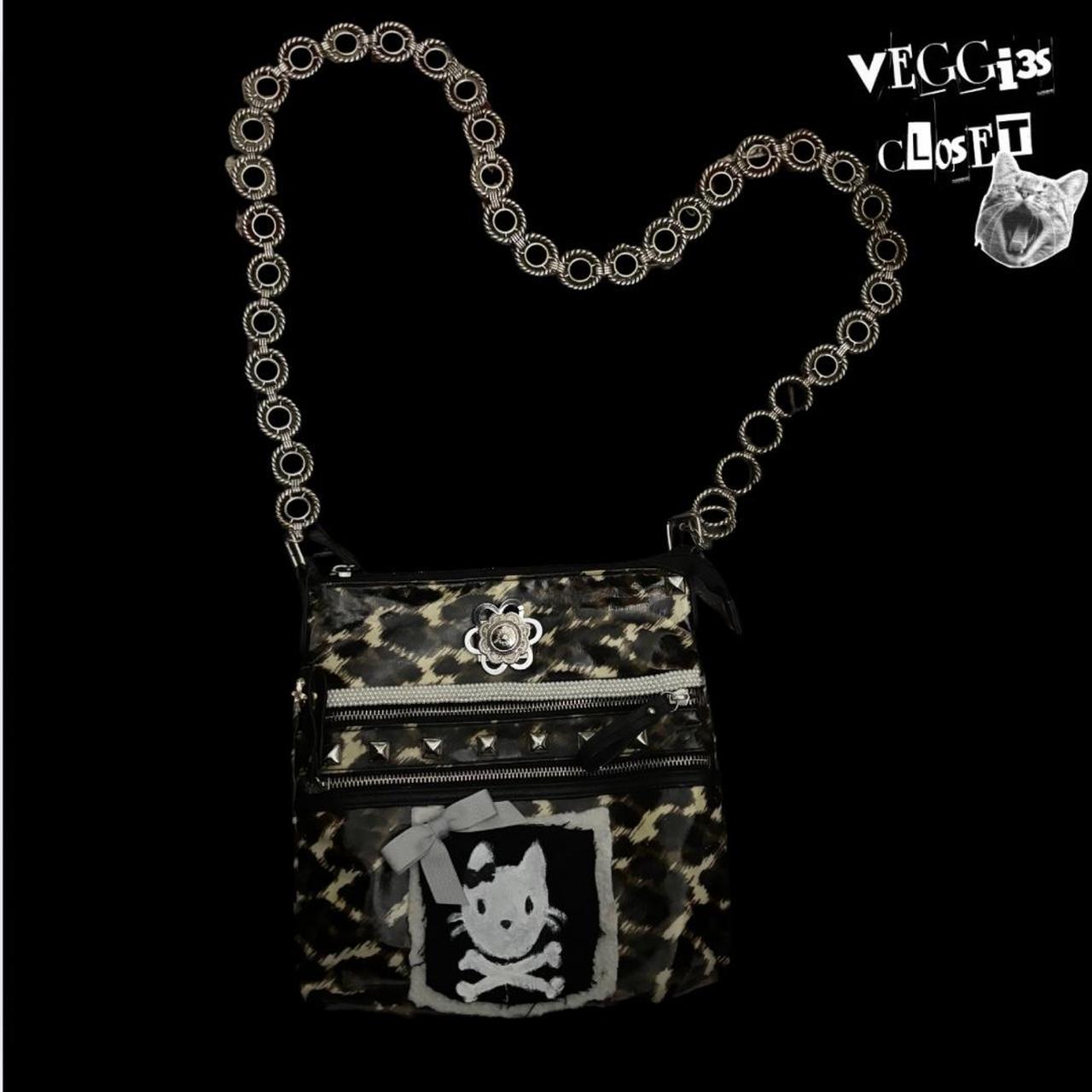 HANDMADE Black and grey Hello Kitty bag, cleaned on... - Depop