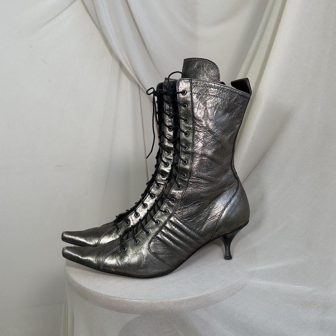 Women's Silver Boots | Depop