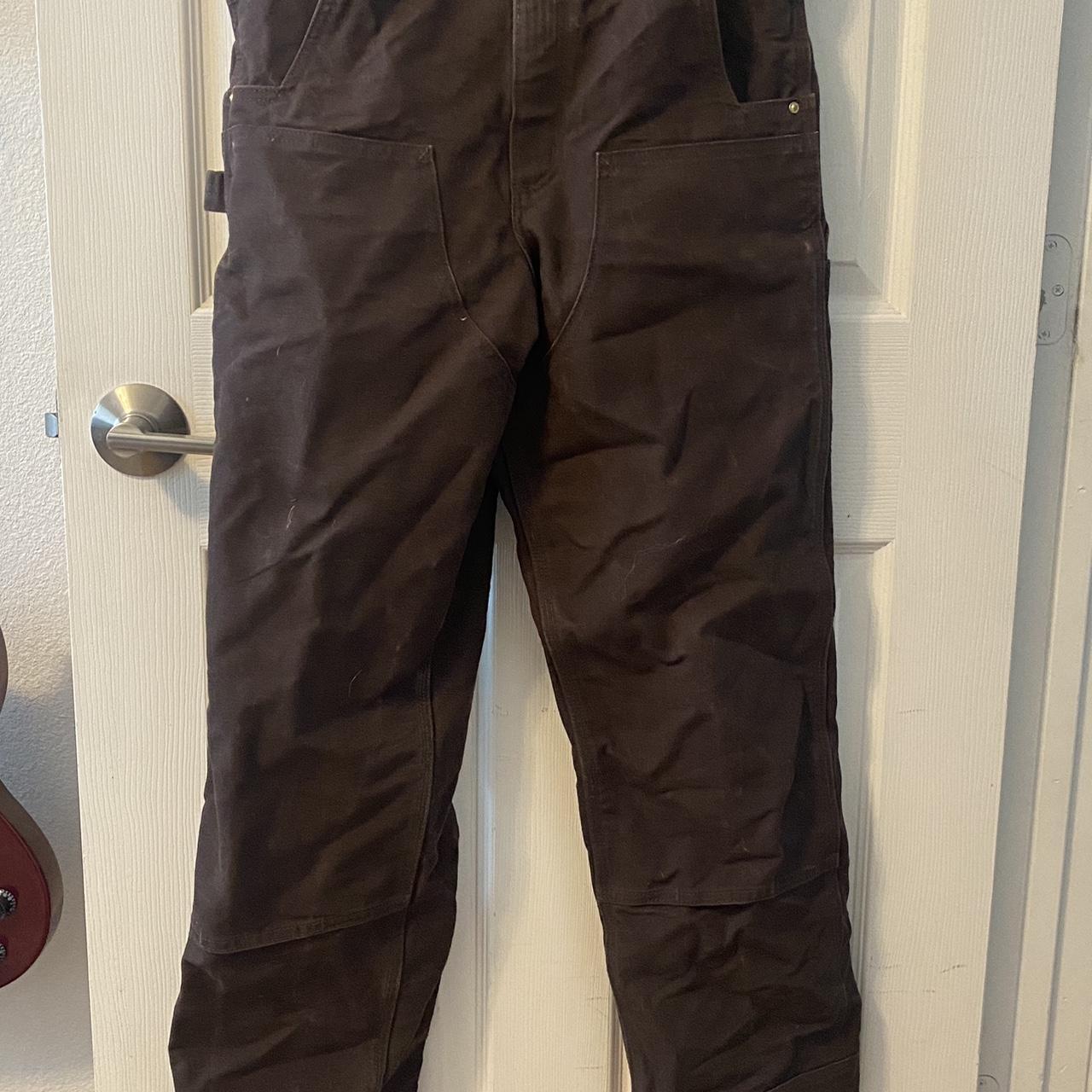 28x32 relaxed fit brown Carharrt overalls - Depop