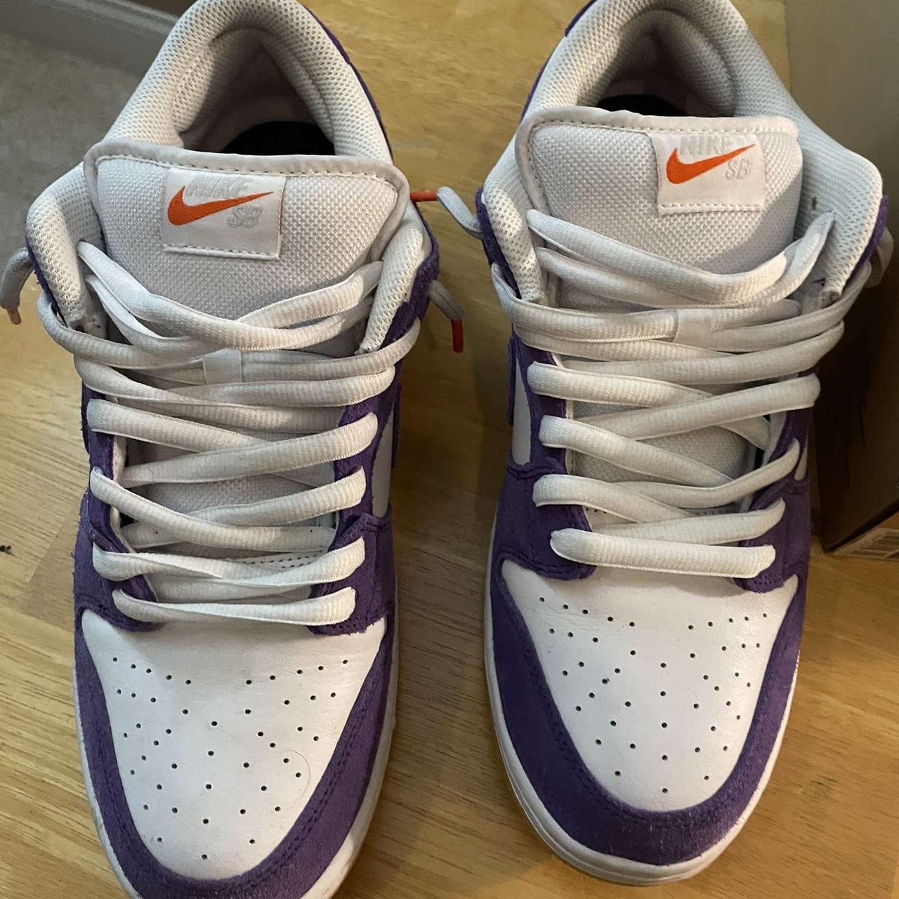 Nike dunk low sb purple suede Size 12 mens Comes... - Depop