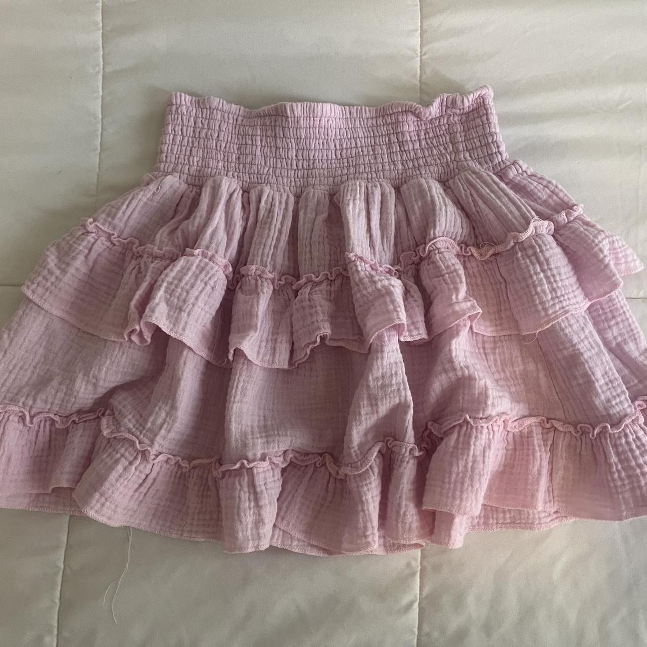Pink ruffled mini skirt #miniskirt #pink #boho | Depop