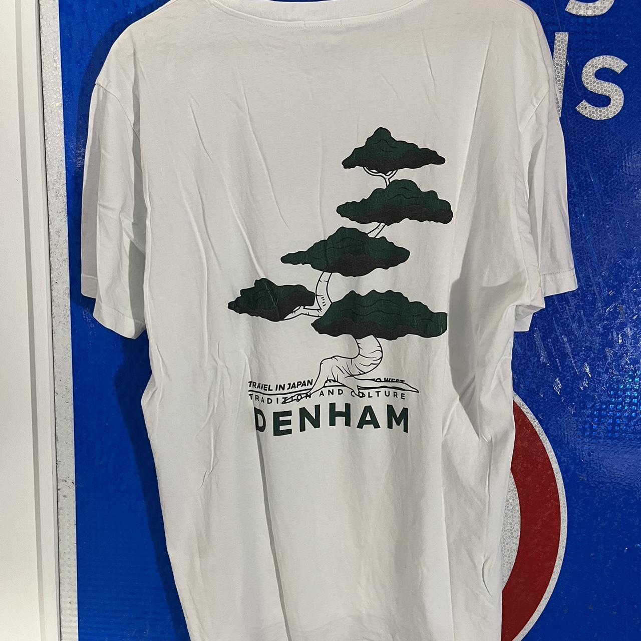 Simple white denham shirt Hard print Size Xl - Depop
