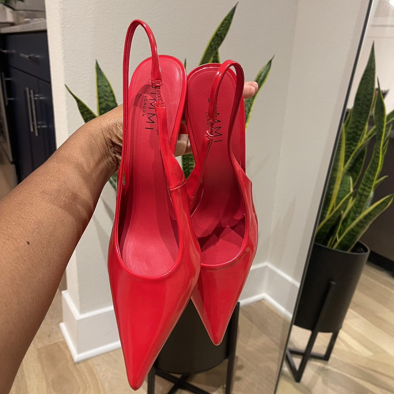 BRAND NEW Red sling back heels Heel height... - Depop