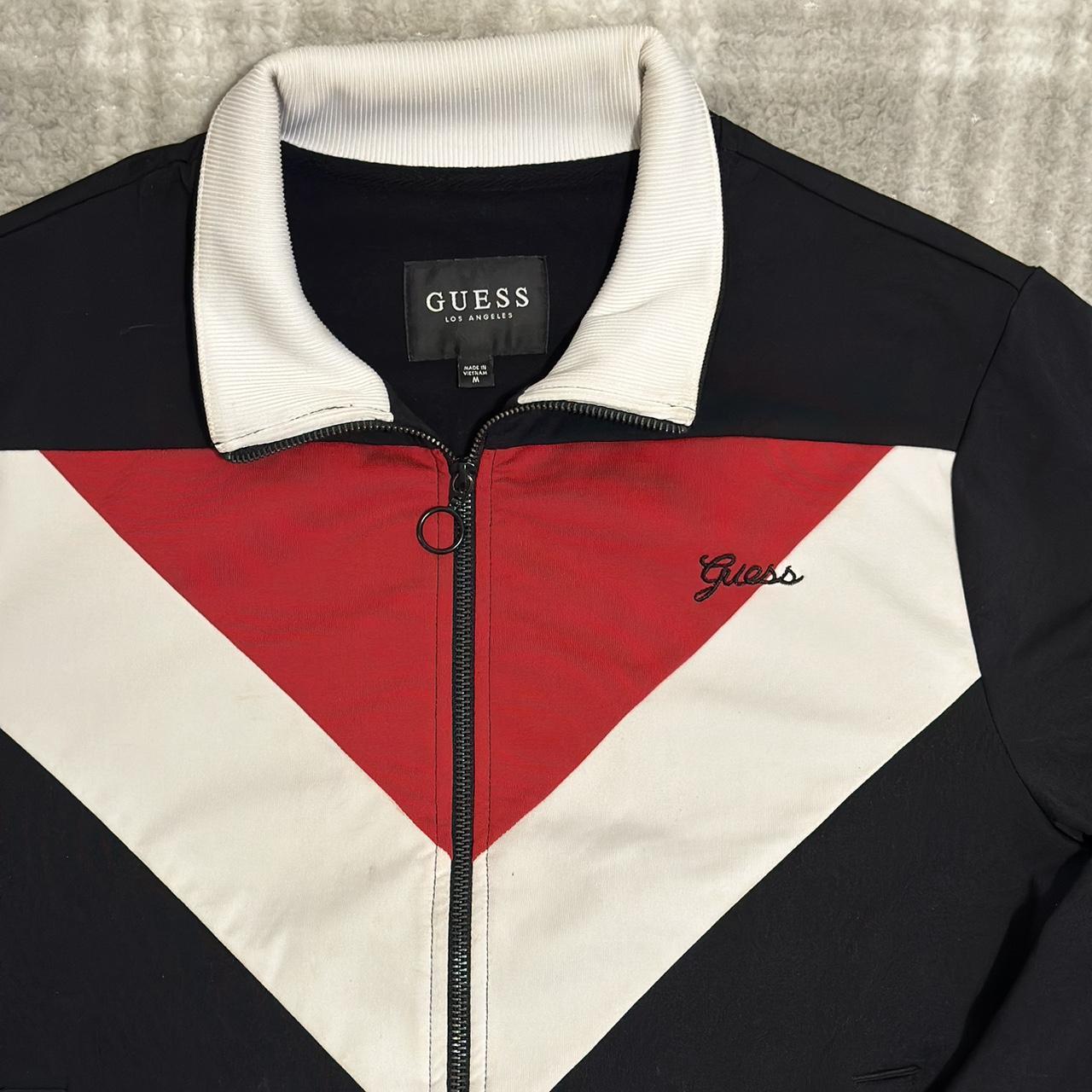 GUESS men’s jacket (red,white,black) - size... - Depop