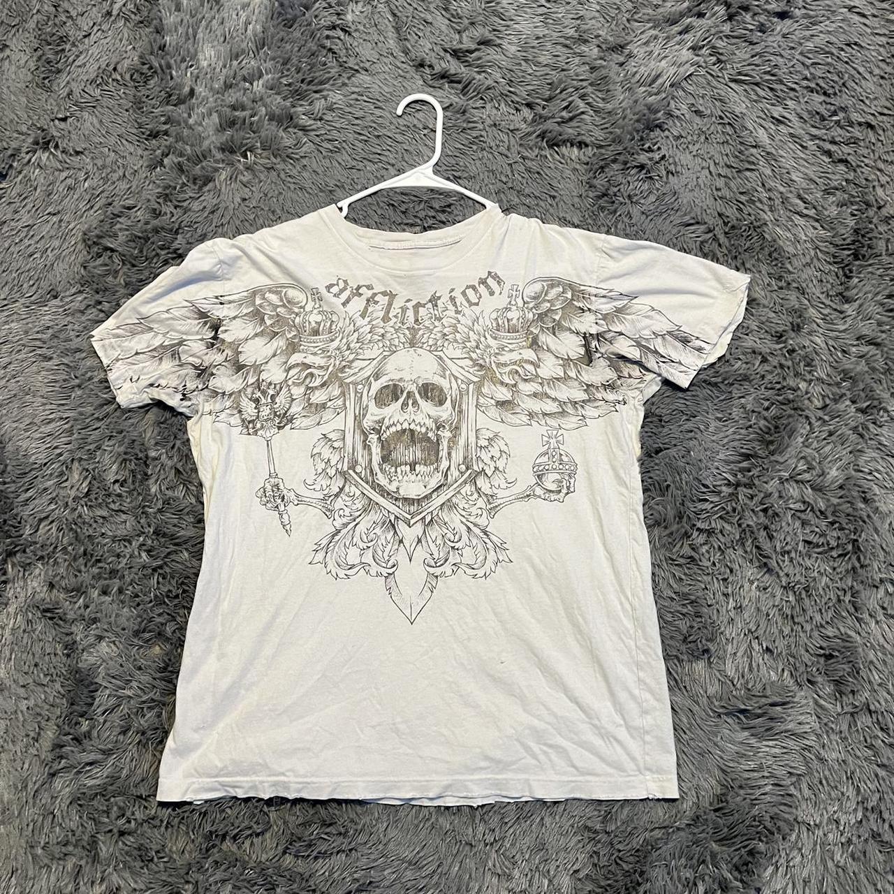 Vintage Affliction T-shirt graphic designs on front... - Depop