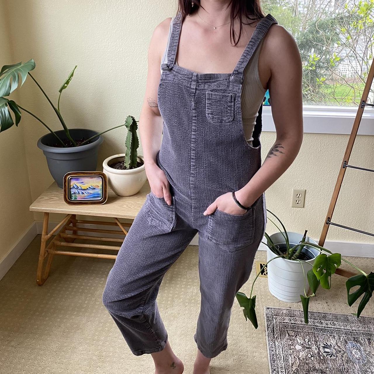 Grey Corduroy Overalls Stretchy and so comfy, best... - Depop