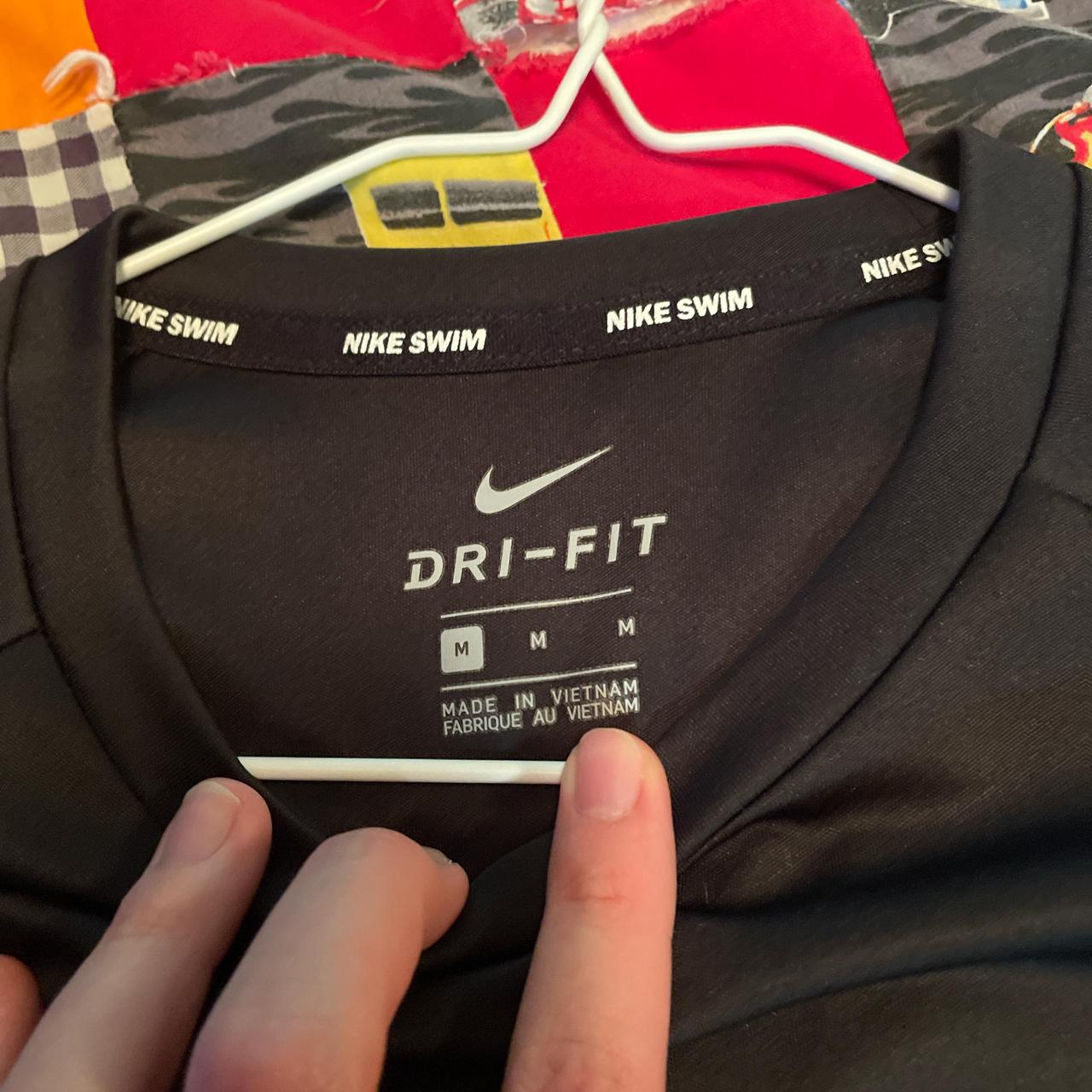 Nike swim Dri-fit shirt •Size medium •Color black... - Depop
