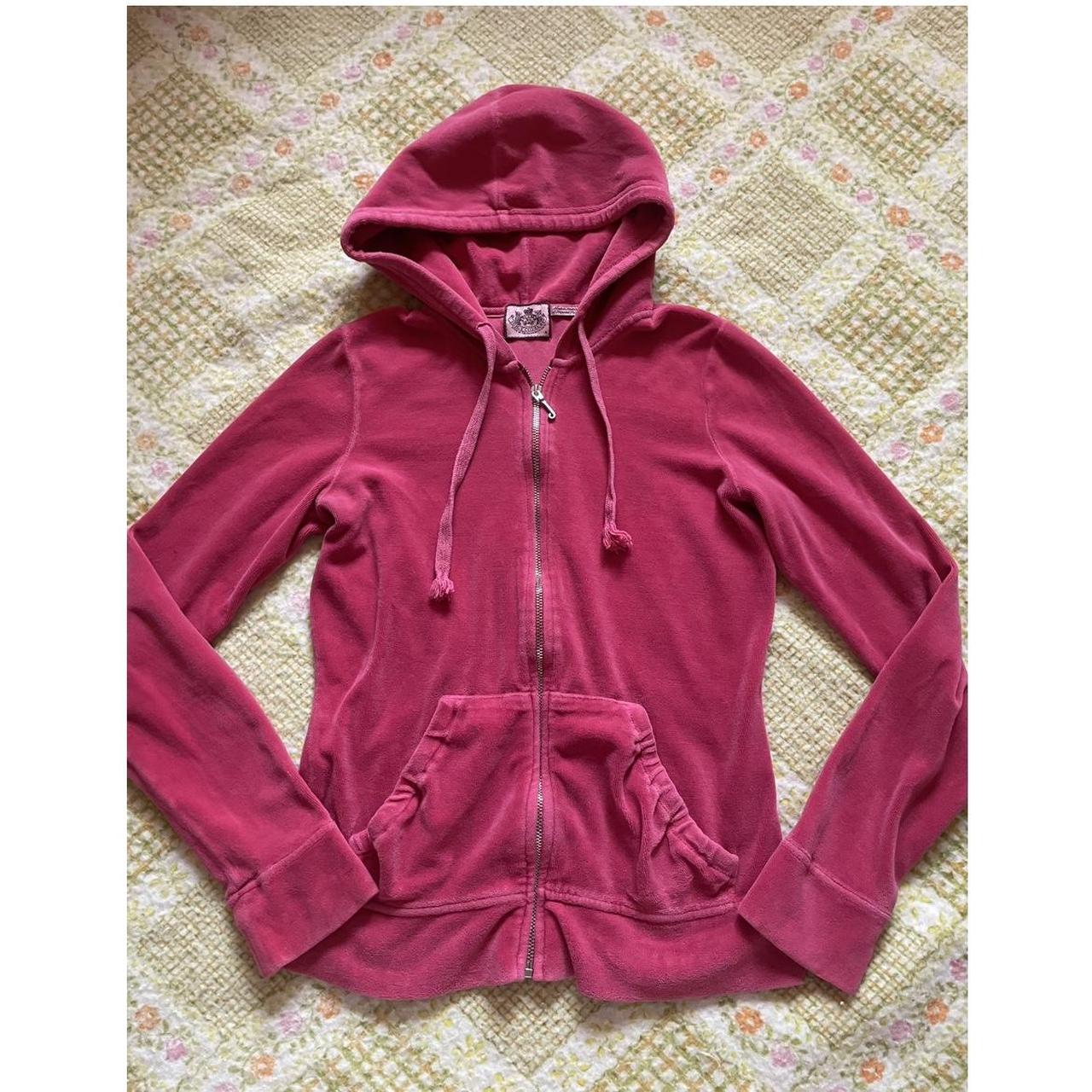 Pink Juicy Couture Velour Zip up so cute!... - Depop