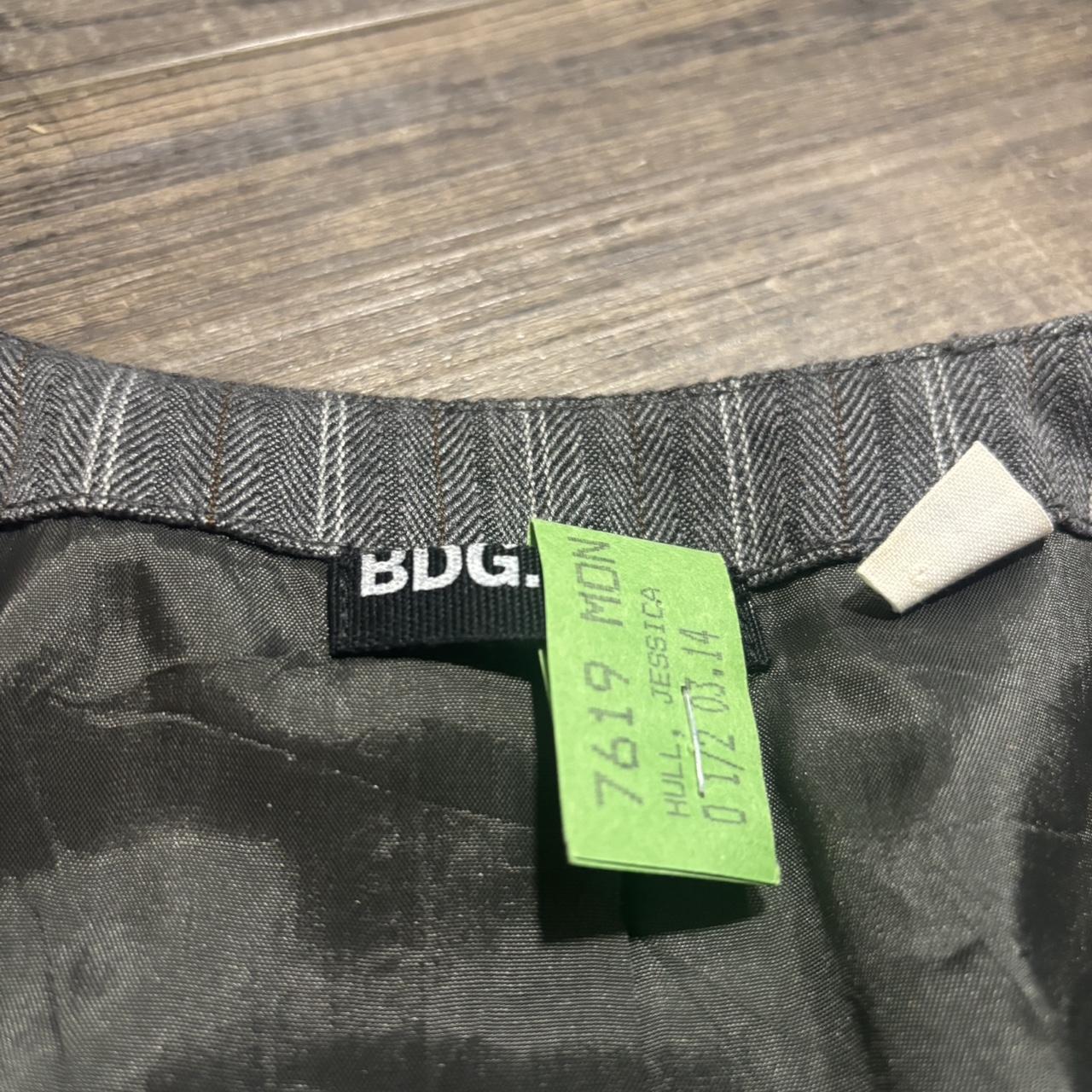 insane Y2K Grey denim pinstripe vest with pink... | Depop