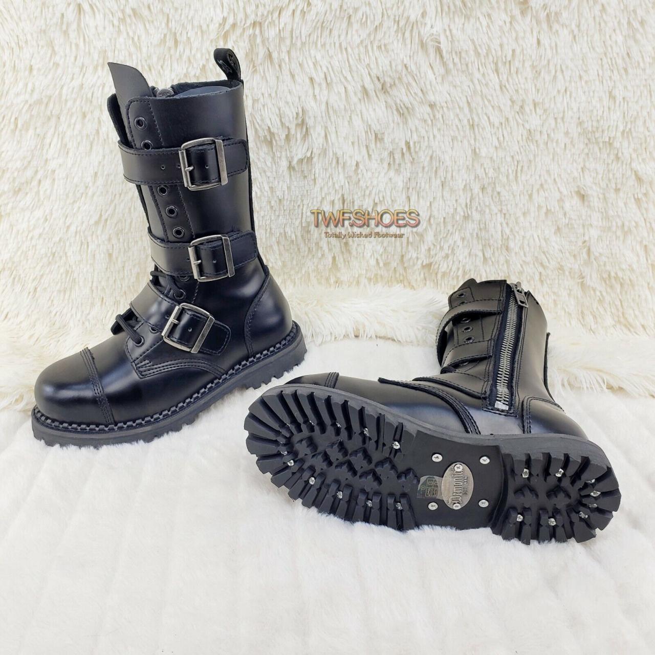 Brand New In Original Demonia Box Riot 12 Goth... | Depop