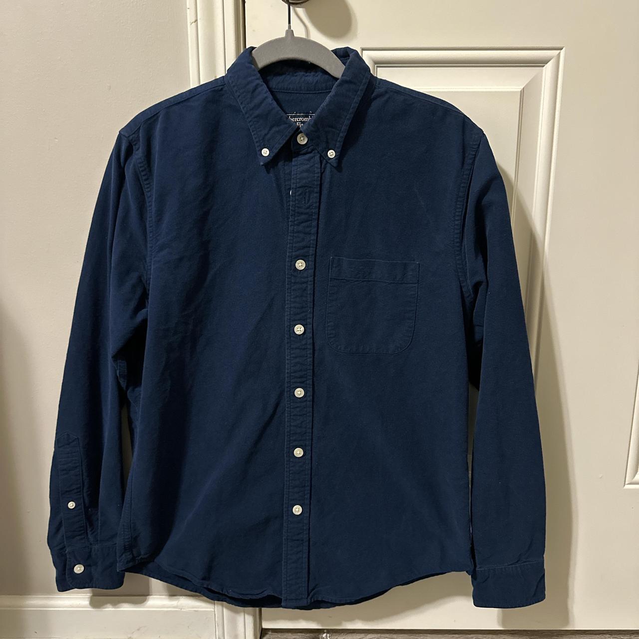 Abercrombie & Fitch navy overshirt, size medium.... - Depop