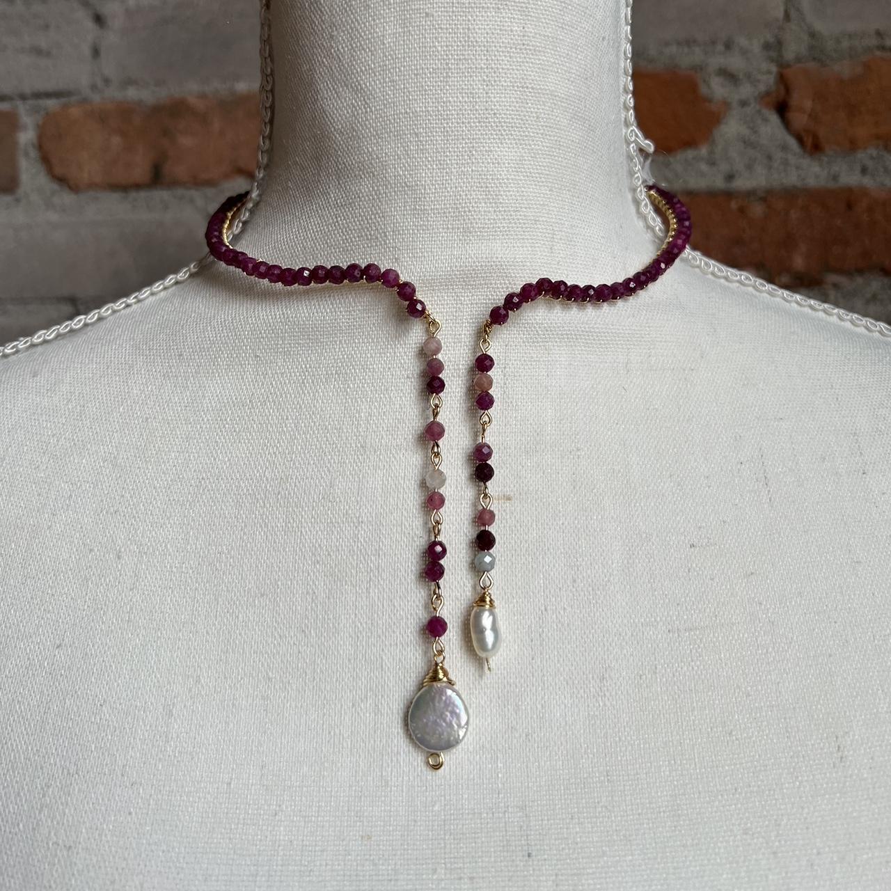 Ruby necklace Reversible necklace made with... - Depop