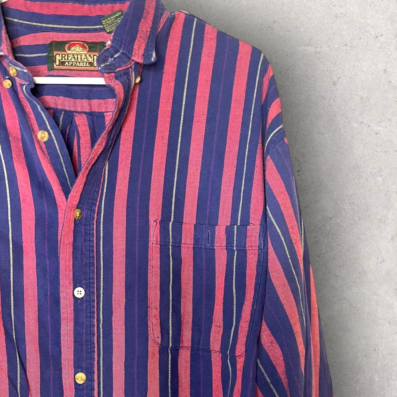 Colorblock Mens Shirt striped button down vintage -... - Depop