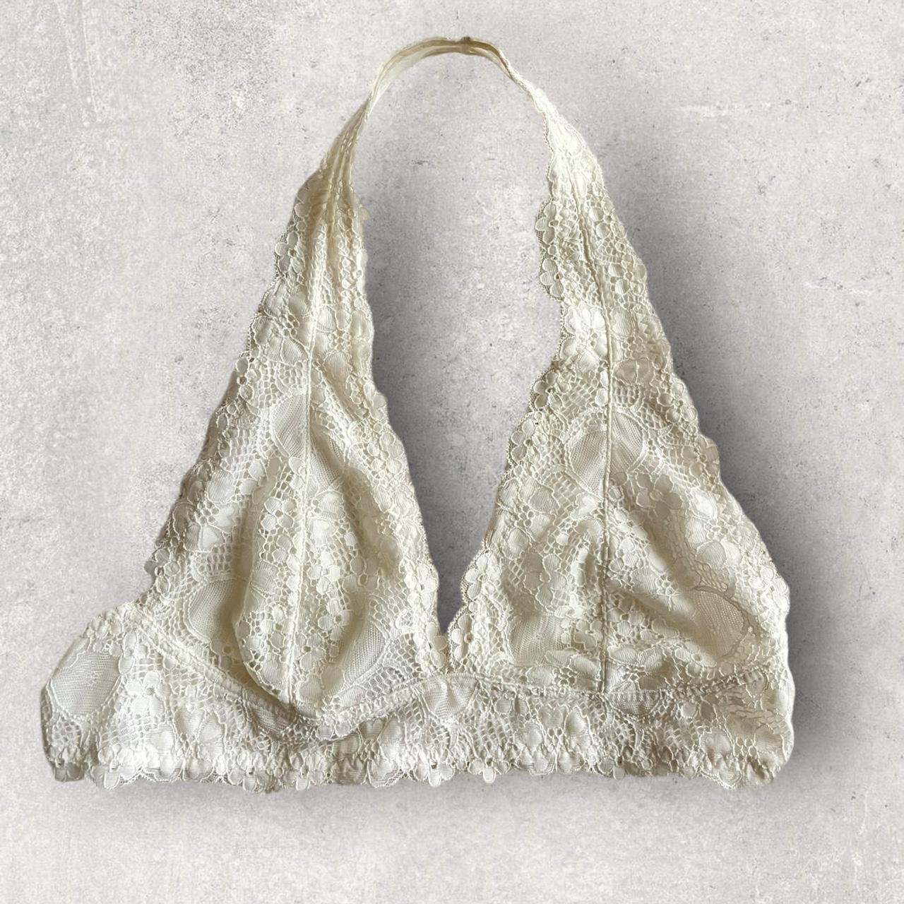 Free People Halter Lace Bralette - looks new, fits M/L - Depop