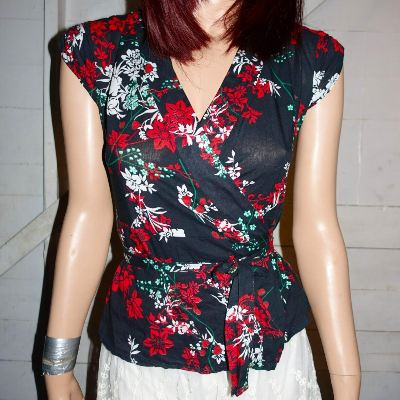 You Are Viewing A Cute Wrap Around Blouse By Evie Depop