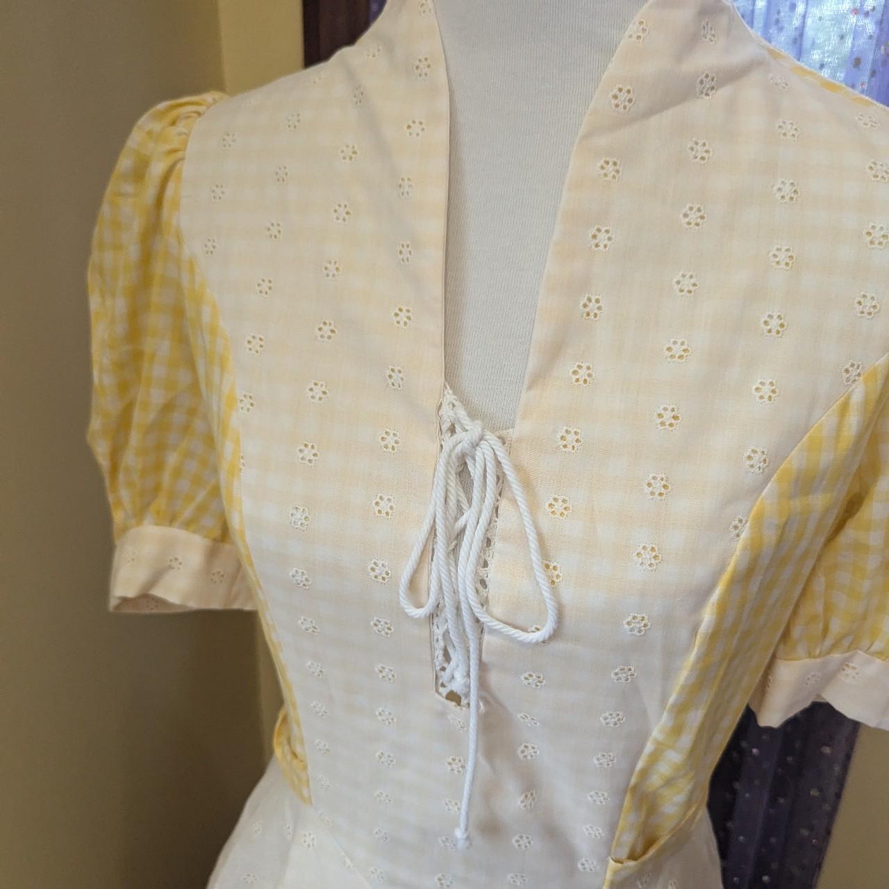 Puff Sleeve Maxi Dress Size S/M Measurements laying... - Depop