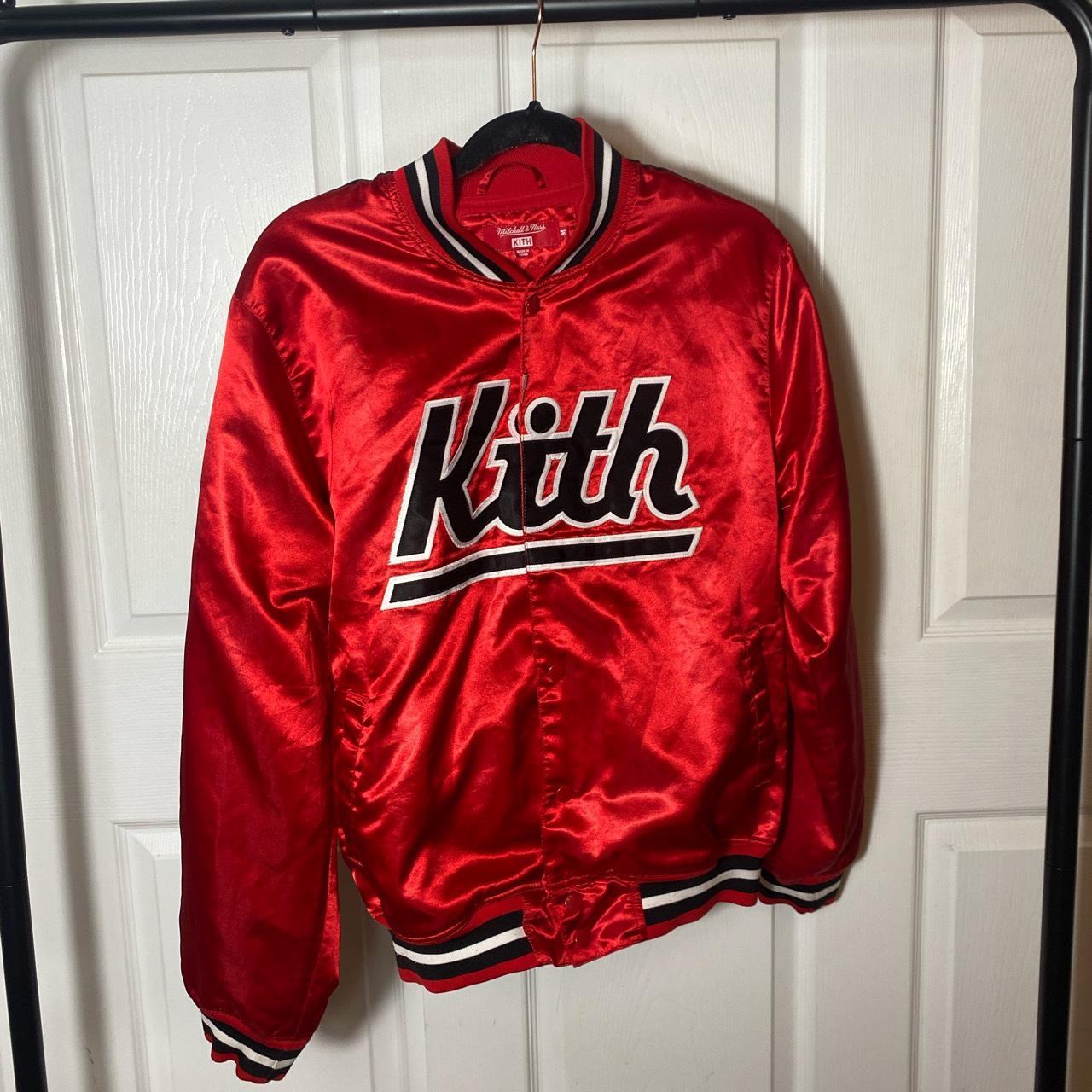 Kith X Mitchell & Ness bomber jacket size medium... - Depop