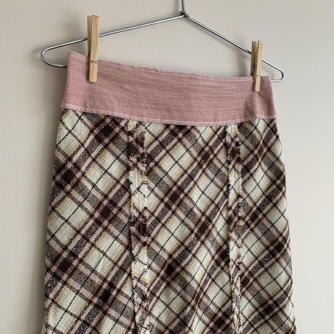 Vintage Pink Plaid Mini Skirt Very Cute Low Rise Depop