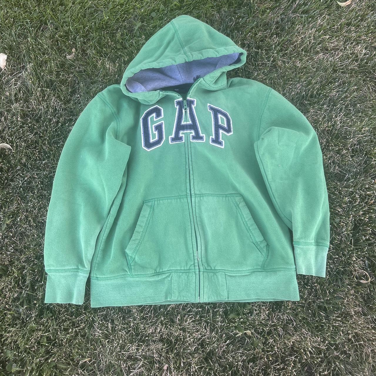 Gap green zip up Size xS no flaws - Depop