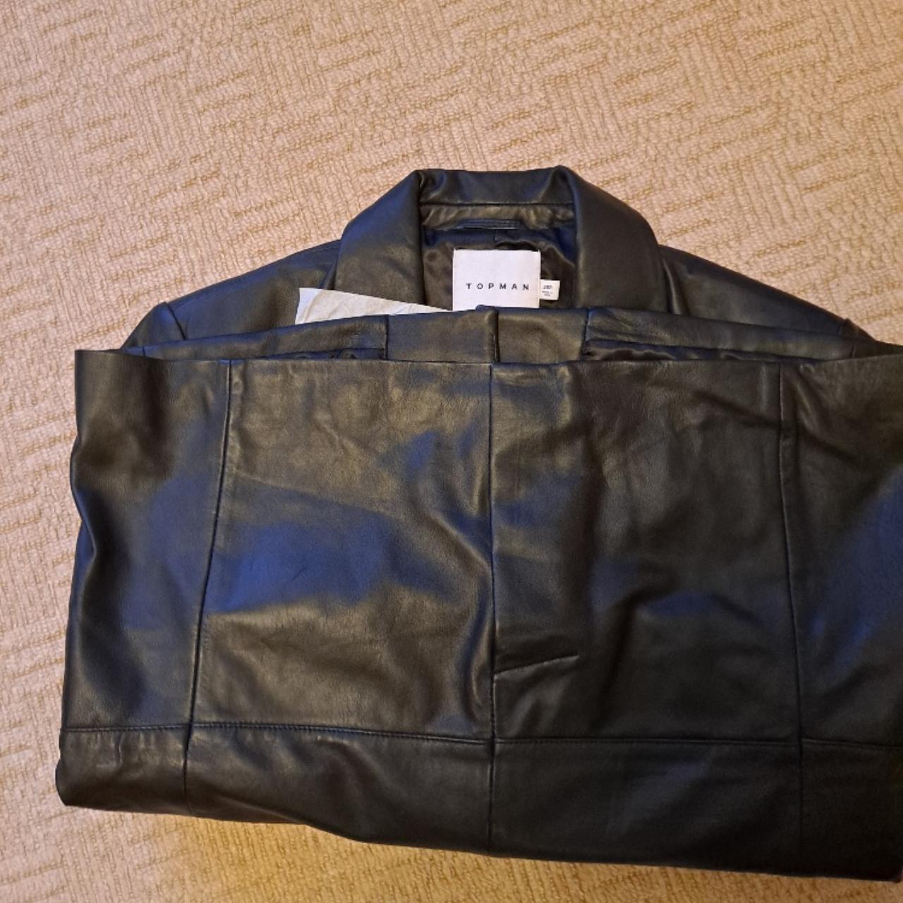 Mens Leather Blazer Jackets in black by Asos (2... - Depop